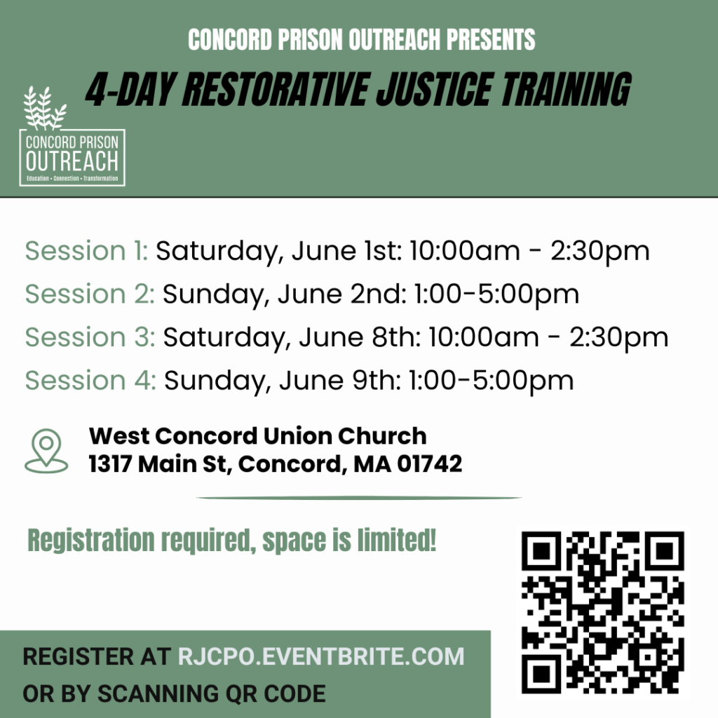 Concord Prison Outreach 4-Day Restorative Justice Training – Concord ...